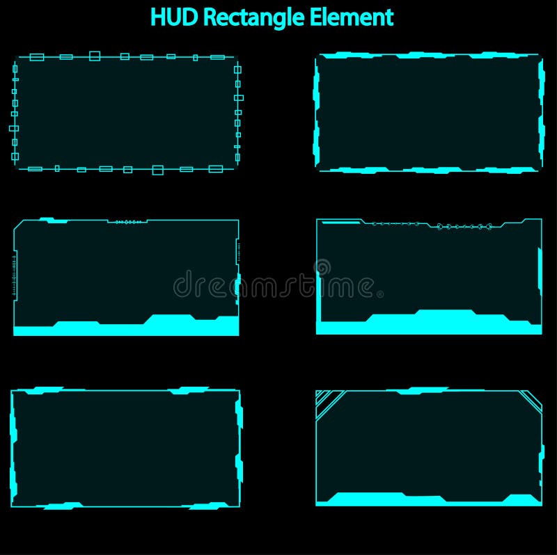 Set of Hud Rectangle Elements,Futuristic Sci Fi Modern User Interface ...