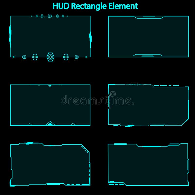 Set of Hud Rectangle Elements,Futuristic Sci Fi Modern User Interface ...