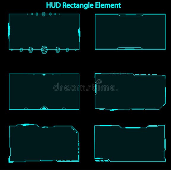 Set of Hud Rectangle Elements,Futuristic Sci Fi Modern User Interface ...