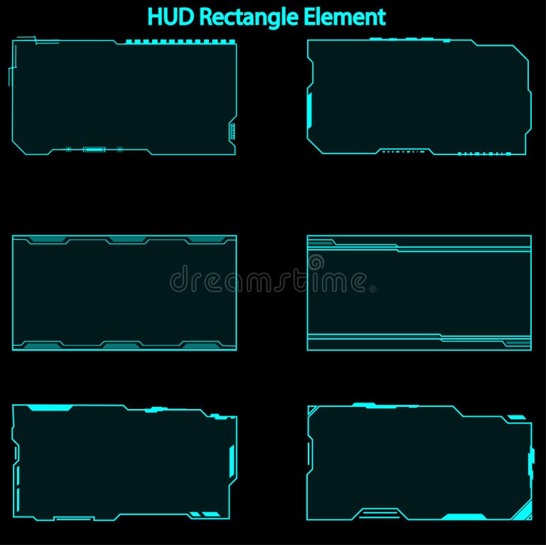 Set of Hud Rectangle Elements,Futuristic Sci Fi Modern User Interface ...