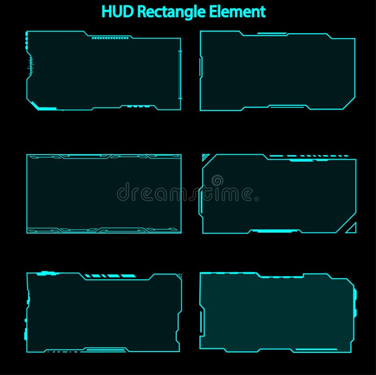 Set of Hud Rectangle Elements,Futuristic Sci Fi Modern User Interface ...