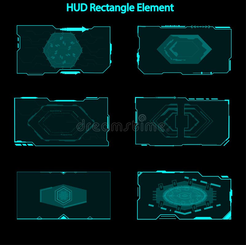 Set of Hud Rectangle Elements,Futuristic Sci Fi Modern User Interface ...