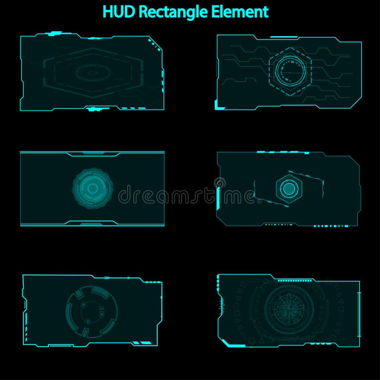 Set of Hud Rectangle Elements,Futuristic Sci Fi Modern User Interface ...