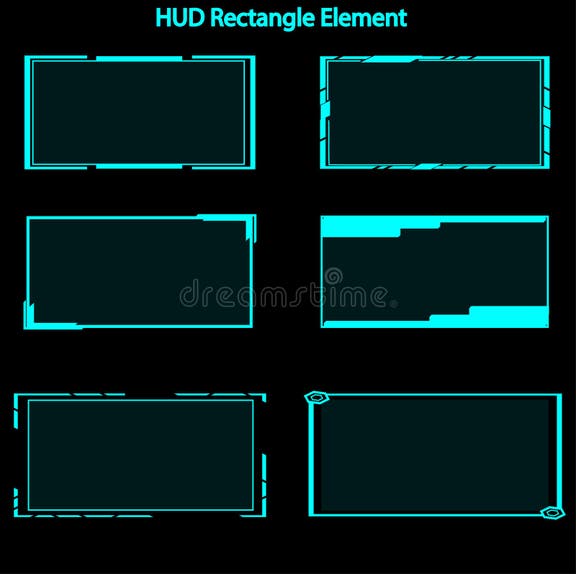 Set of Hud Rectangle Elements,Futuristic Sci Fi Modern User Interface Set.hud Rectangle Elements ...