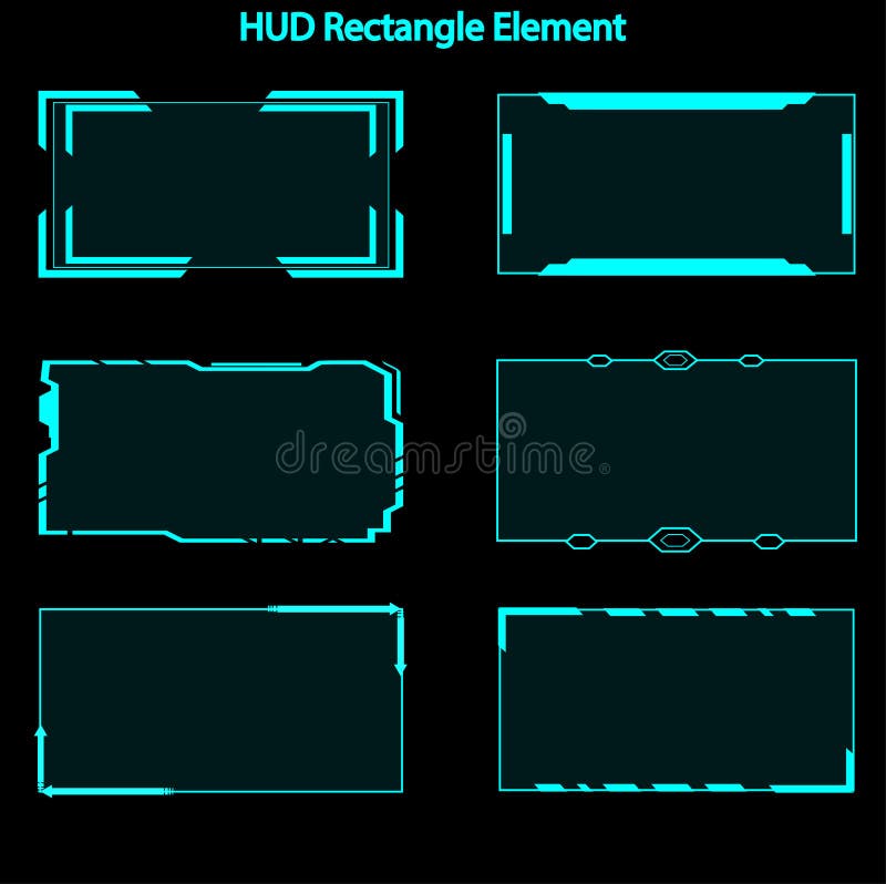 Set of Hud Rectangle Elements,Futuristic Sci Fi Modern User Interface ...