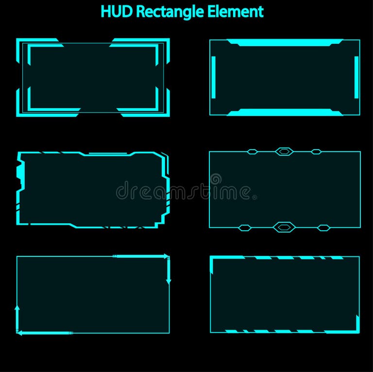 Set of Hud Rectangle Elements,Futuristic Sci Fi Modern User Interface Set.hud Rectangle Elements ...