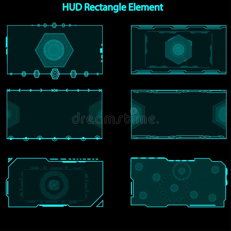 Set of Hud Rectangle Elements,Futuristic Sci Fi Modern User Interface ...