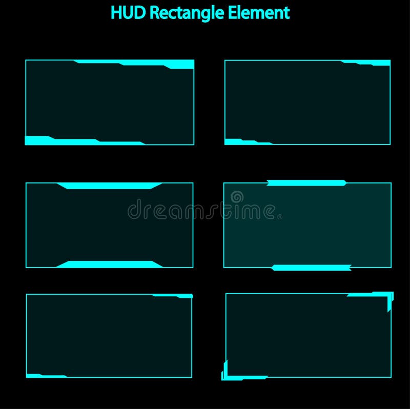 Set of Hud Rectangle Elements,Futuristic Sci Fi Modern User Interface ...