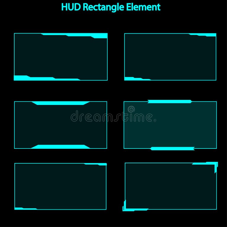 Set of Hud Rectangle Elements,Futuristic Sci Fi Modern User Interface ...