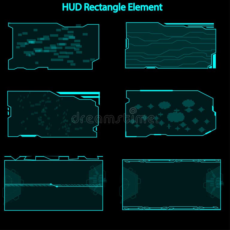 Set of Hud Rectangle Elements,Futuristic Sci Fi Modern User Interface ...