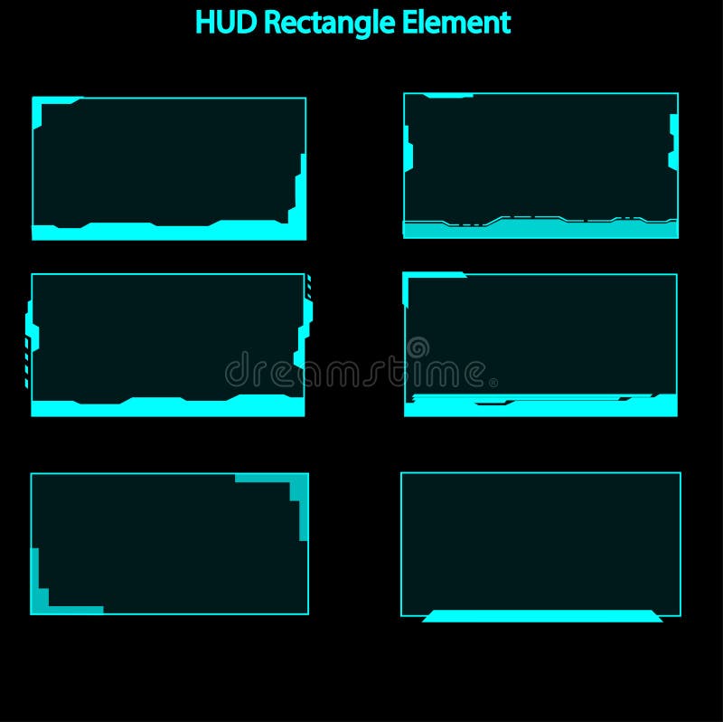 Set of Hud Rectangle Elements,Futuristic Sci Fi Modern User Interface ...