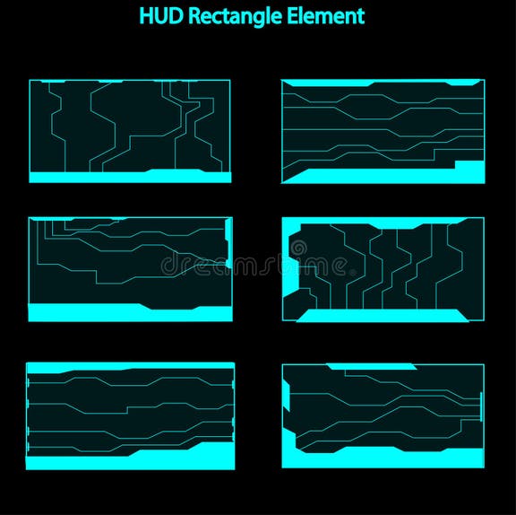 Set of Hud Rectangle Elements,Futuristic Sci Fi Modern User Interface ...