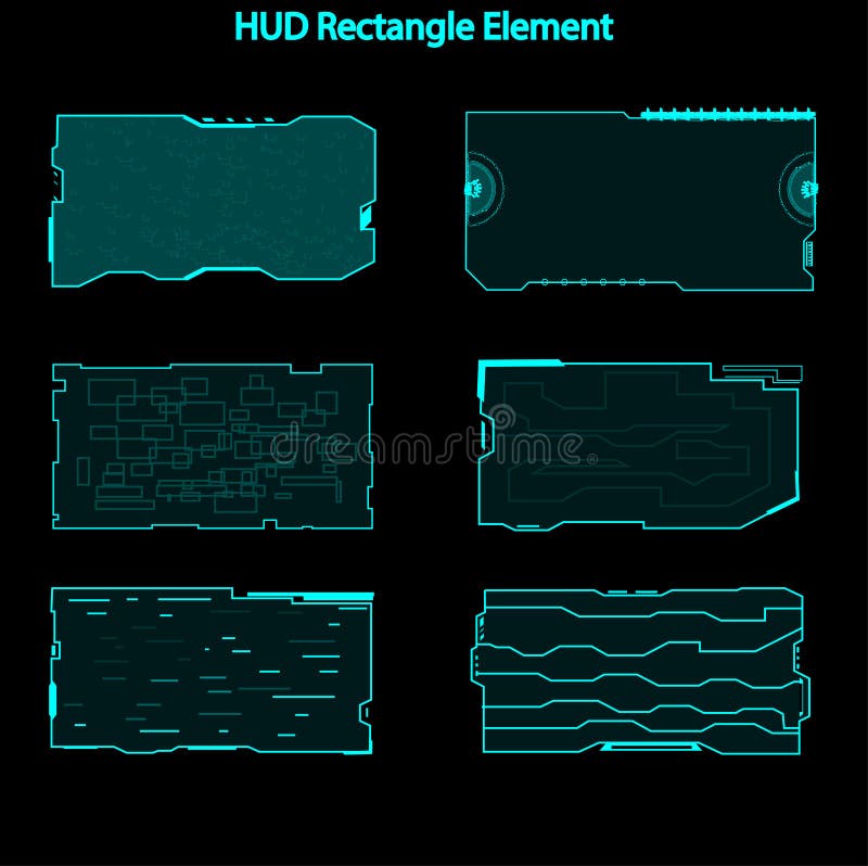 Set of Hud Rectangle Elements,Futuristic Sci Fi Modern User Interface ...