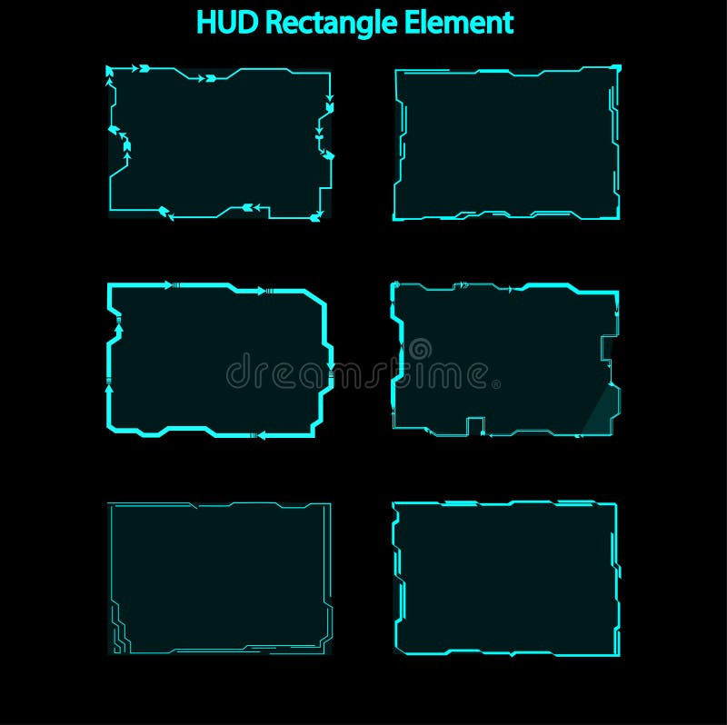 Set of Hud Rectangle Elements,Futuristic Sci Fi Modern User Interface ...