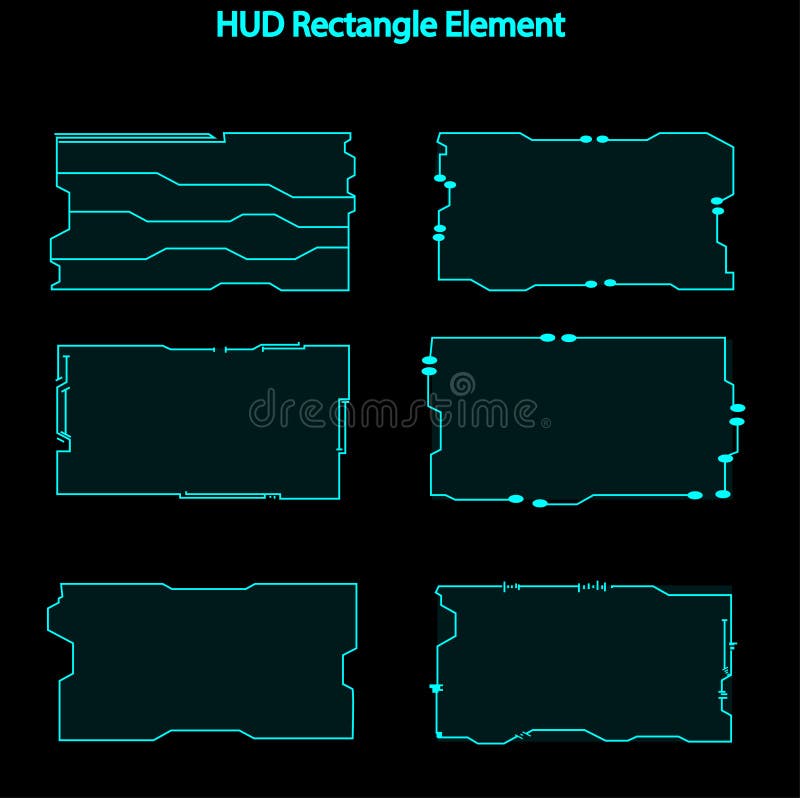 Set of Hud Rectangle Elements,Futuristic Sci Fi Modern User Interface ...