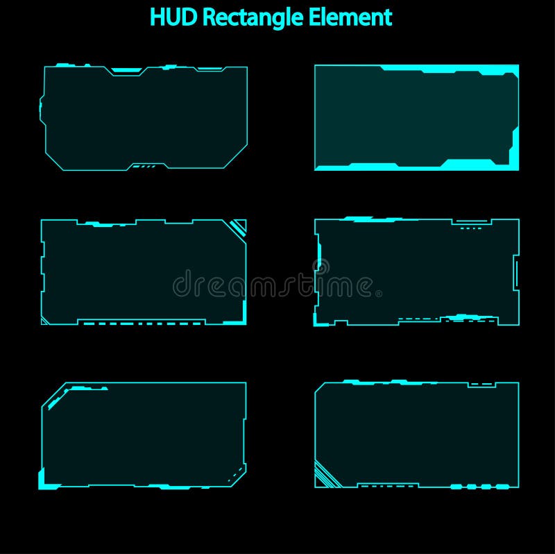 Set of Hud Rectangle Elements,Futuristic Sci Fi Modern User Interface ...