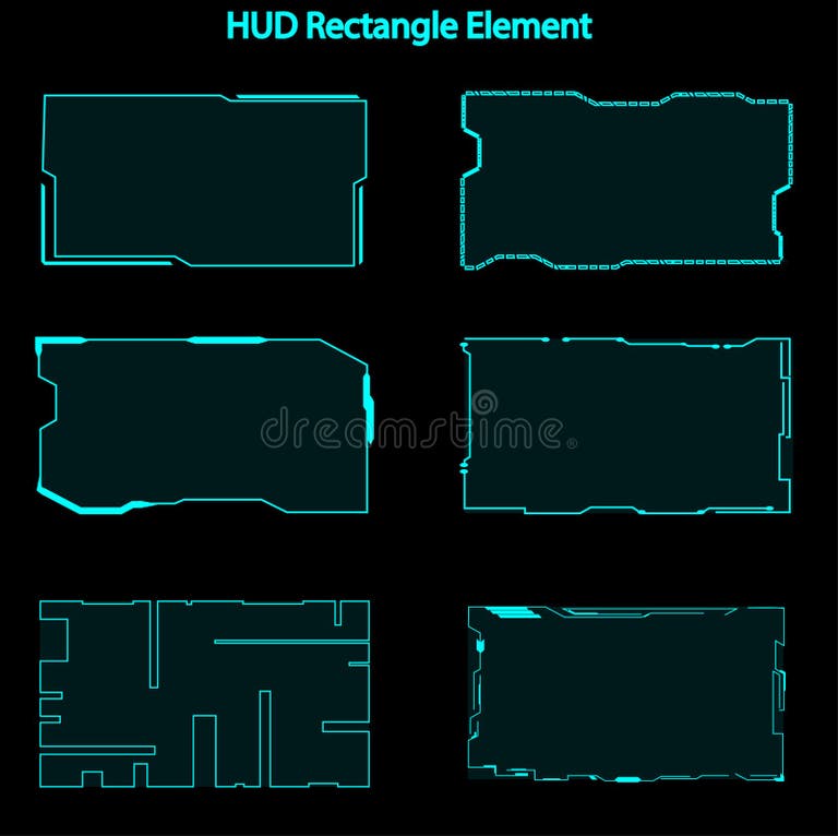 Set of Hud Rectangle Elements,Futuristic Sci Fi Modern User Interface ...