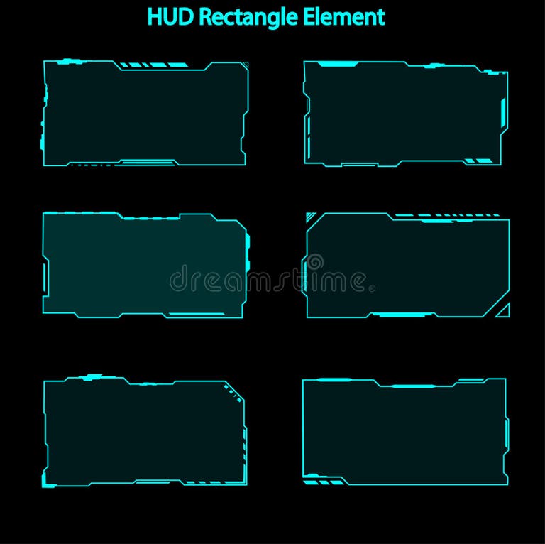Set of Hud Rectangle Elements,Futuristic Sci Fi Modern User Interface ...