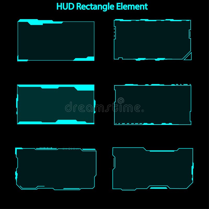Set of Hud Rectangle Elements,Futuristic Sci Fi Modern User Interface Set.hud Rectangle Elements ...