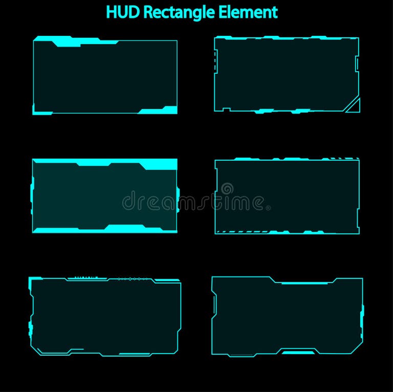 Set of Hud Rectangle Elements,Futuristic Sci Fi Modern User Interface ...