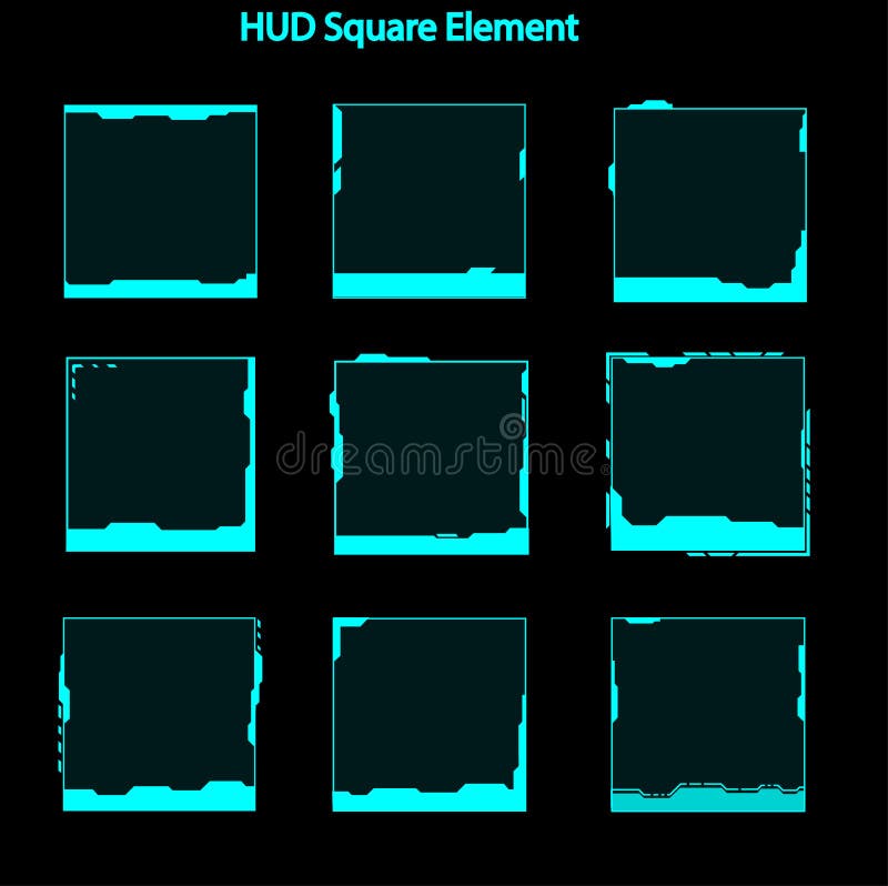 Set of Hud Square Elements,Futuristic Sci Fi Modern User Interface Set ...