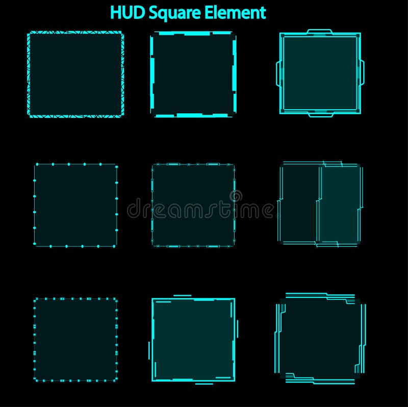 Set of Hud Square Elements,Futuristic Sci Fi Modern User Interface Set ...