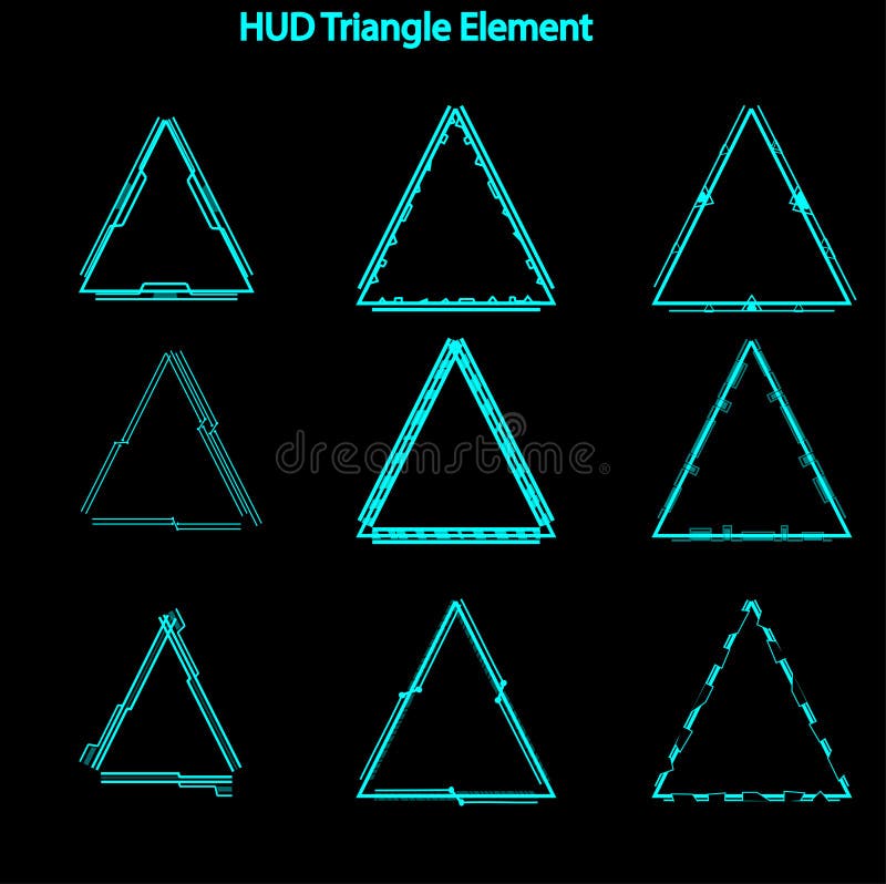Set of Hud Triangle Elements,Futuristic Sci Fi Modern User Interface ...