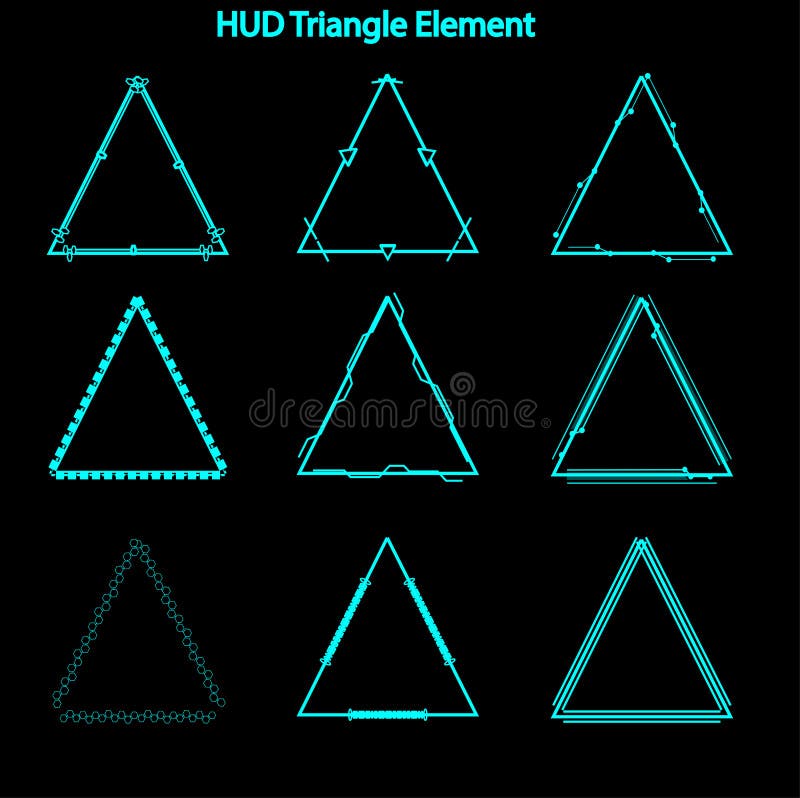 Set of Hud Triangle Elements,Futuristic Sci Fi Modern User Interface ...