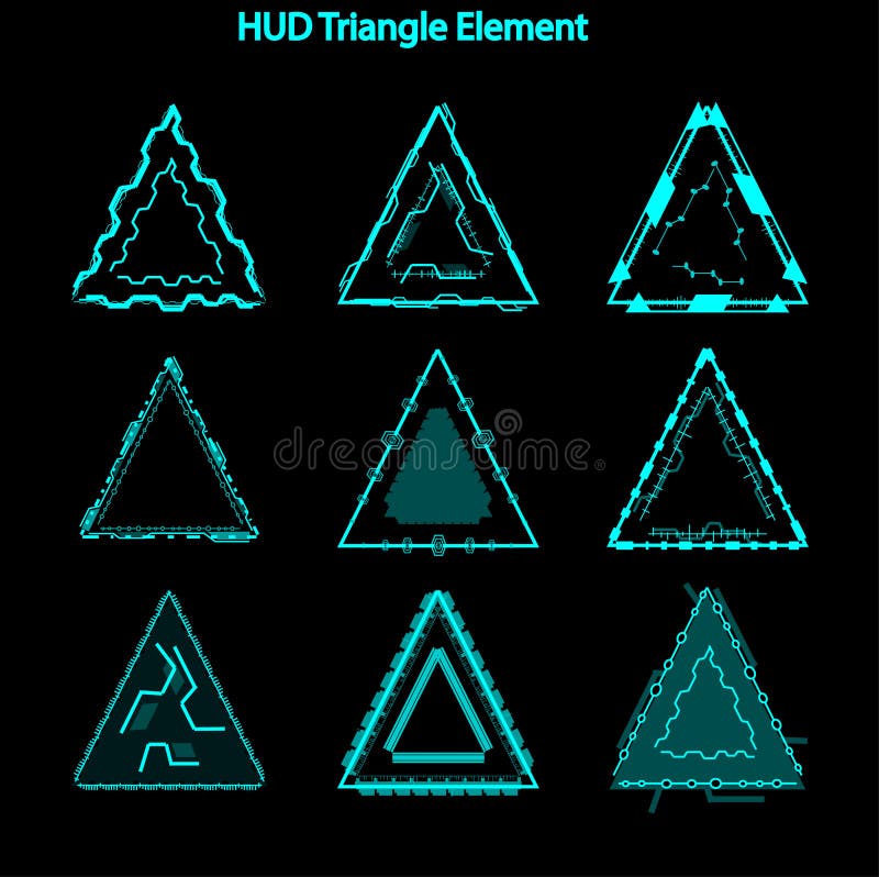 Set of Hud Triangle Elements,Futuristic Sci Fi Modern User Interface ...