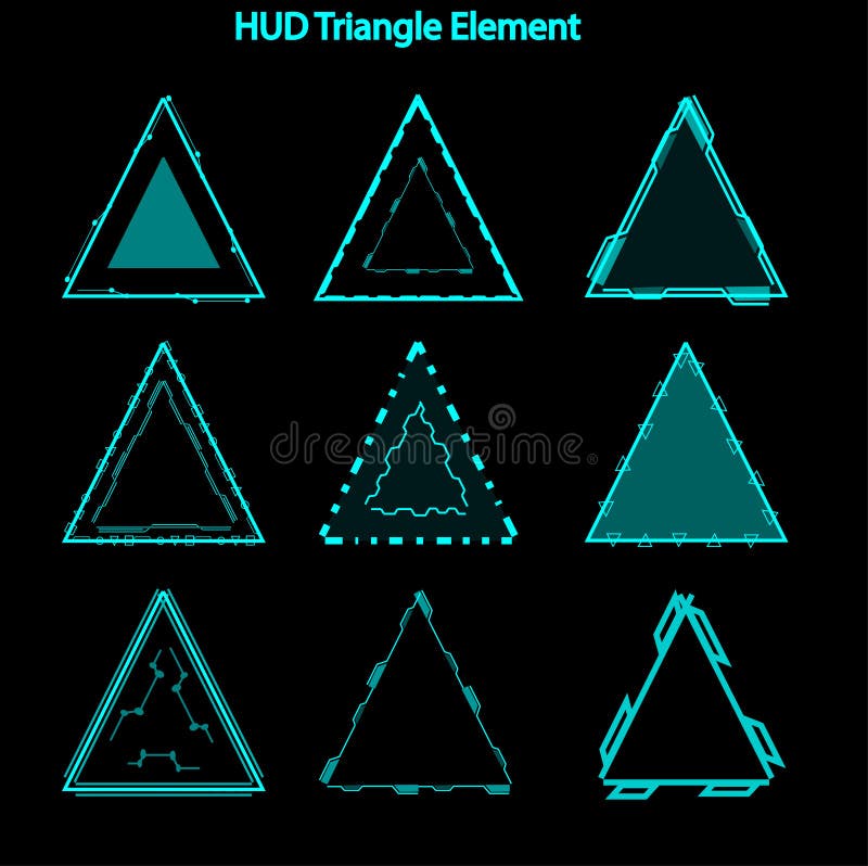Set of Hud Triangle Elements,Futuristic Sci Fi Modern User Interface ...