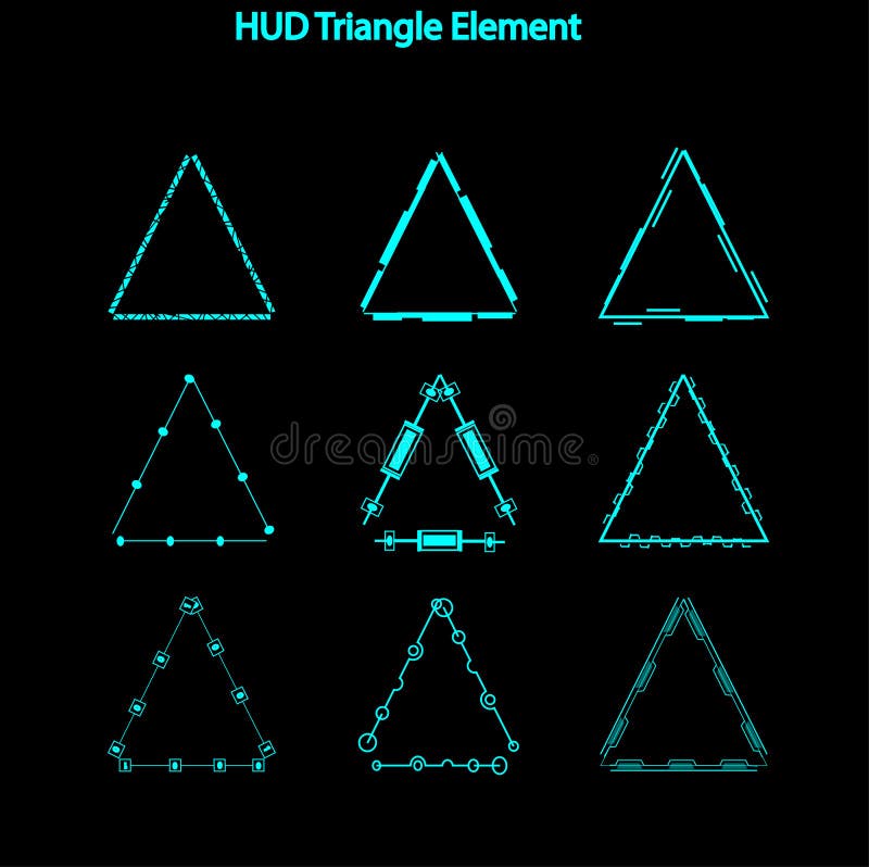 Set of Hud Triangle Elements,Futuristic Sci Fi Modern User Interface ...