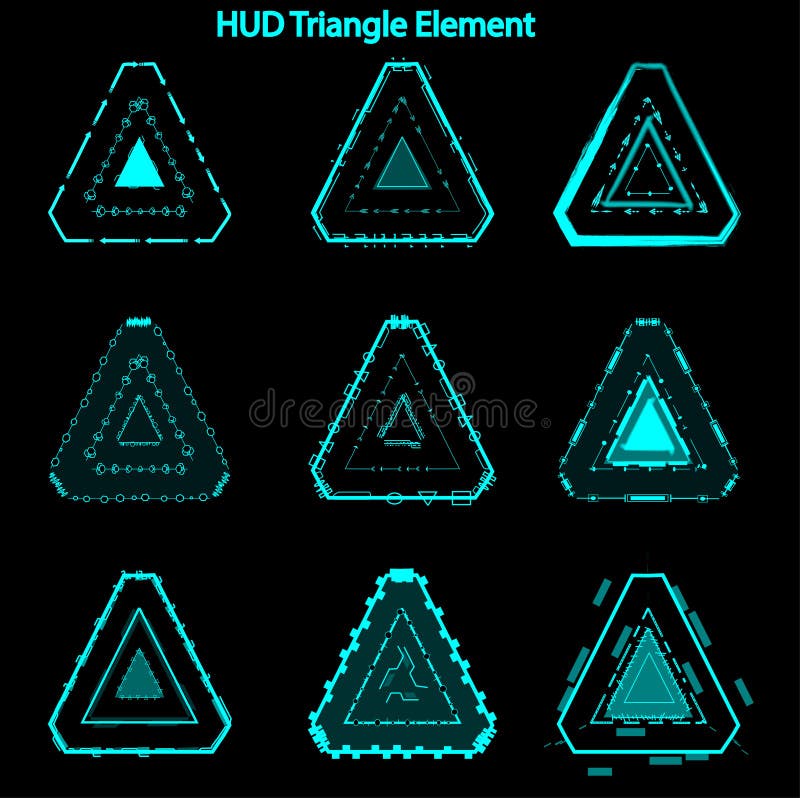 Set of Hud Triangle Elements,Futuristic Sci Fi Modern User Interface ...