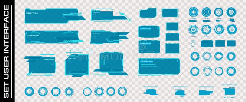 Set HUD UI Elements on a Transparent Background. Futuristic Interface ...
