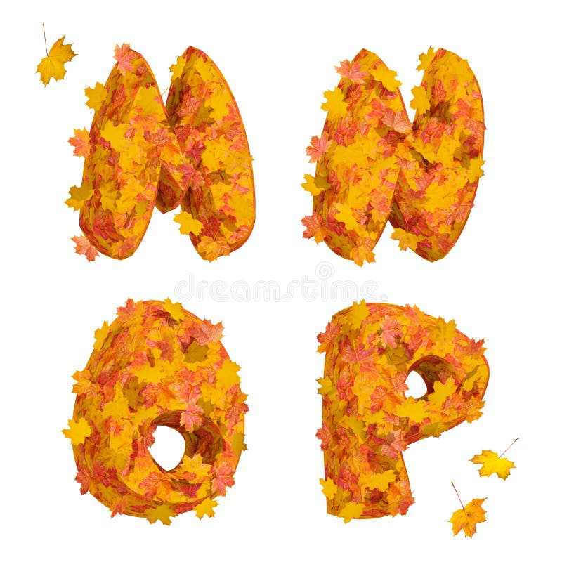 Autumn Alphabet Set Letters N Stock Illustrations – 37 Autumn Alphabet ...