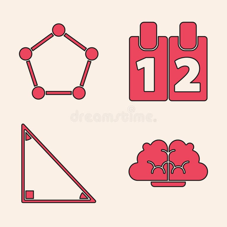 Set Human Brain, Geometric Figure Pentagonal Prism, Calendar and ... Set Human Brain, Geometric Figure Pentagonal Prism, Calendar and ...