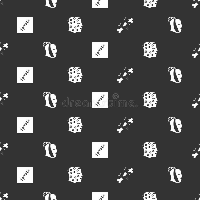 Set Human Broken Bone, Toothache, Scar with Suture and Psoriasis or ...