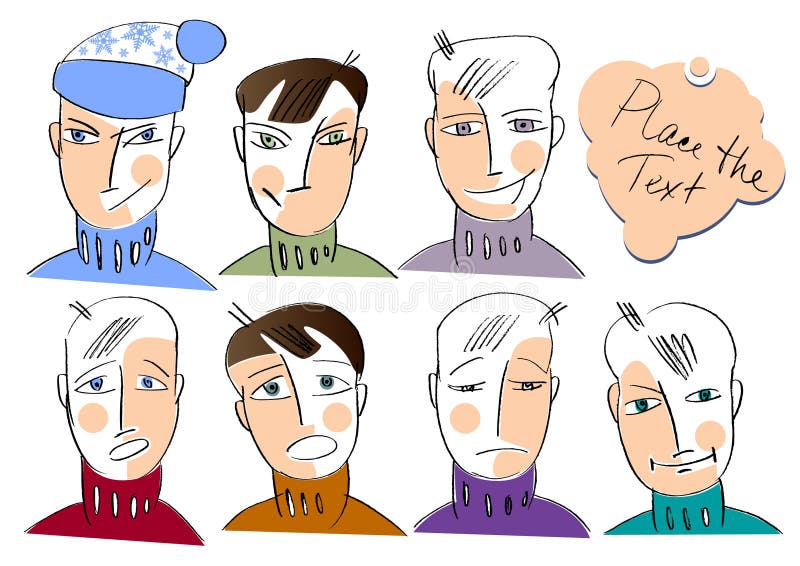 Set of human emotions stock vector. Illustration of affable - 16907663