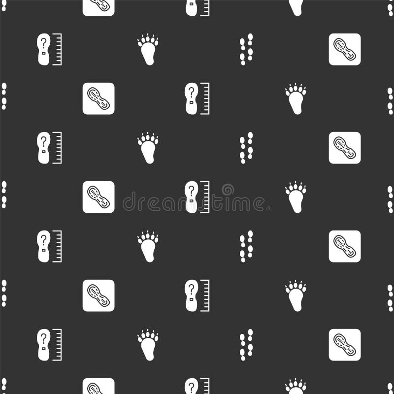Set Human Footprints Shoes, , Square Measure Size and Bear Paw on ...