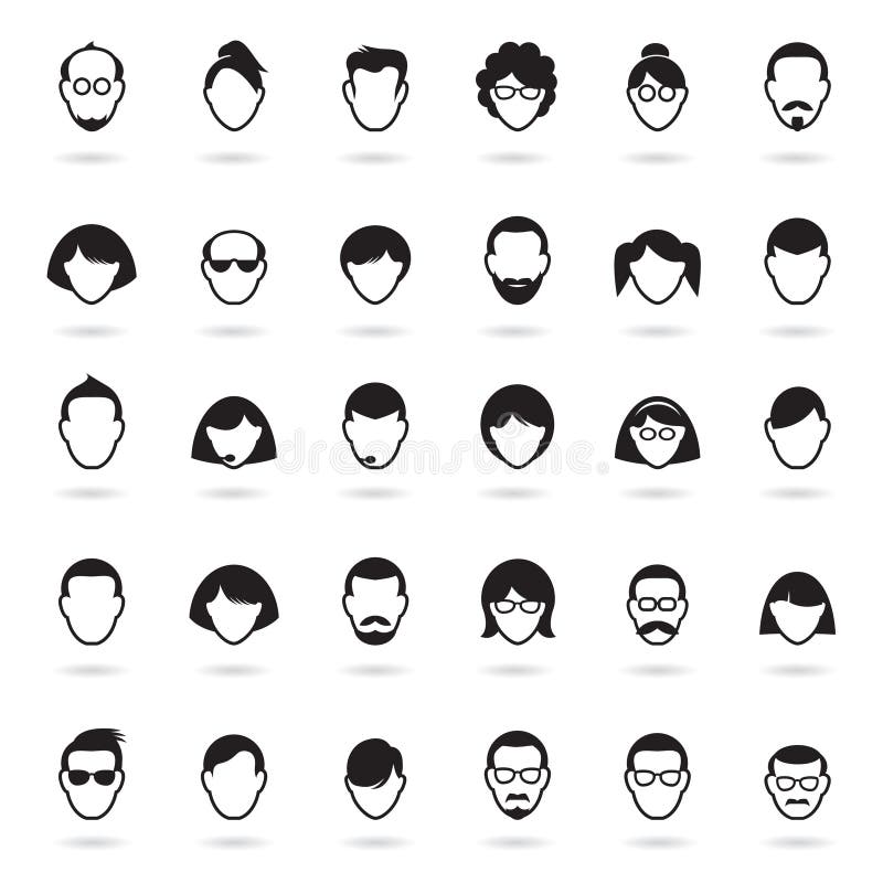 Human Icons. Vector Illustration. Office Team and Leader. Stock ...