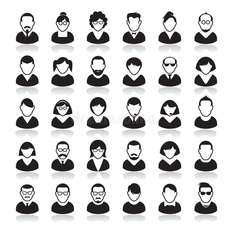 Human Icons. Vector Illustration. Office Team and Leader. Stock ...