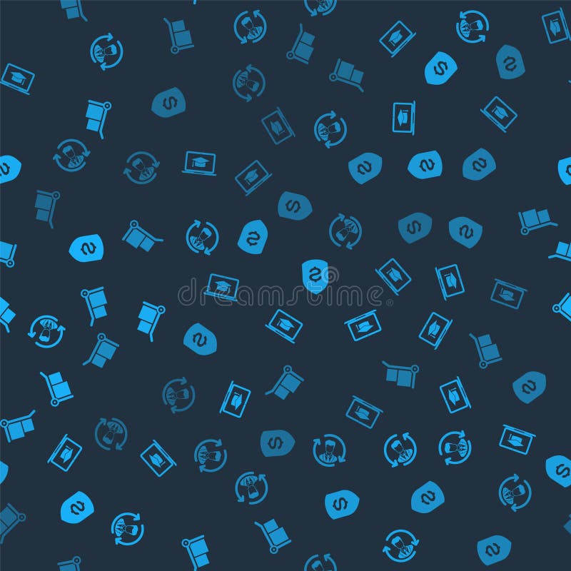 Set Human Resources, Graduation Cap on Laptop, Shield and Dollar and ...