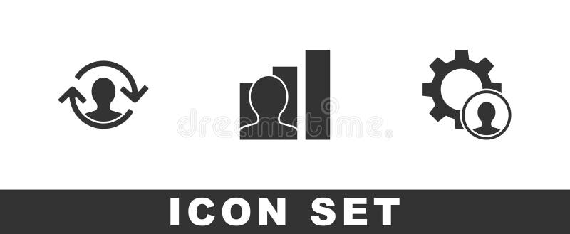 Set Human Resources, Productive Human and Head Hunting Icon. Vector ...