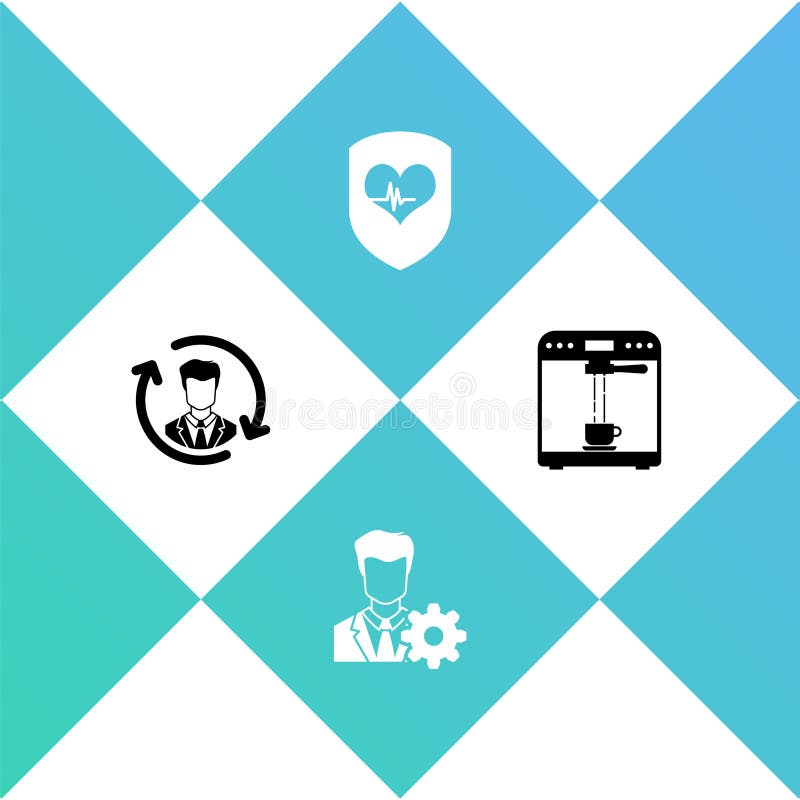 Set Human Resources, Profile Settings, Shield and Heart Rate and Coffee ...