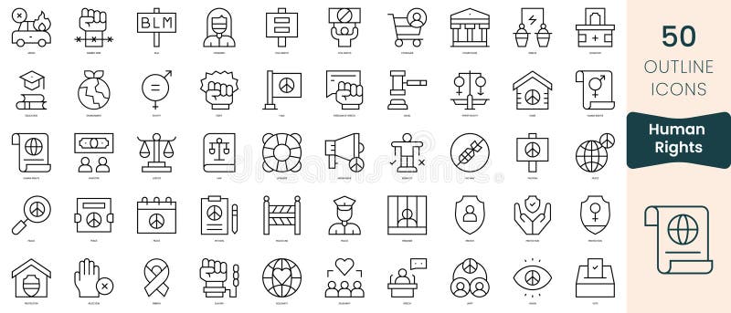 Set of Human Rights Icons. Thin Linear Style Icons Pack Stock Vector ...