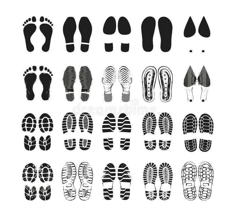 Different Human Footprints Stock Illustrations – 575 Different Human ...