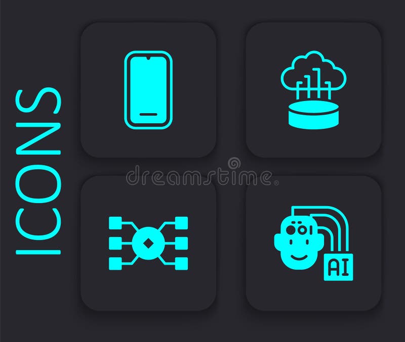 Set Humanoid Robot, Mobile Phone, Network Cloud Connection and Neural ... Set Humanoid Robot, Mobile Phone, Network Cloud Connection and Neural ...