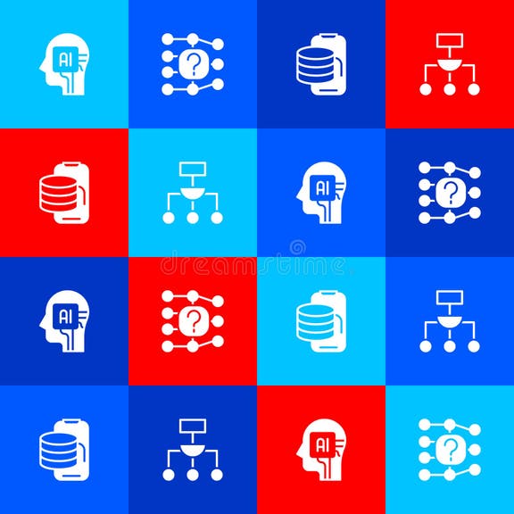 Set Humanoid Robot, Neural Network, Cloud Technology Data Transfer and ...