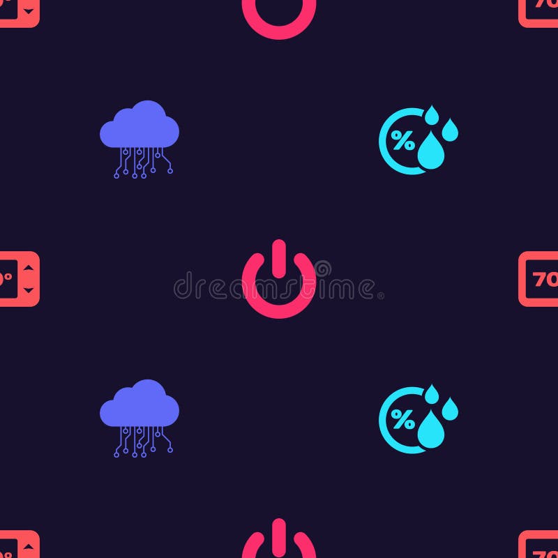 Set Humidity, Internet of Things, Power Button and Thermostat on ...