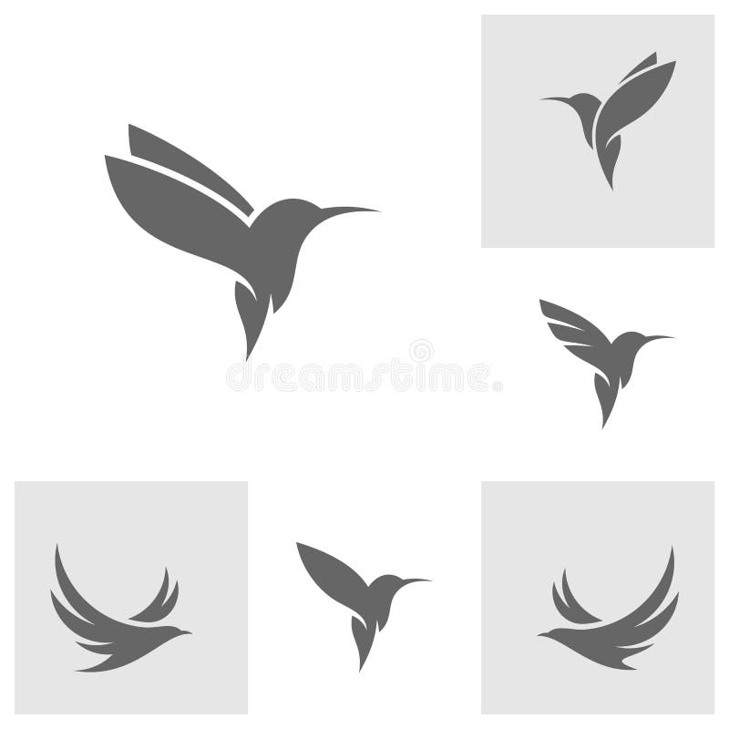 Set of Hummingbird Logo Design Vector Template, Bird Logo for Modern ...