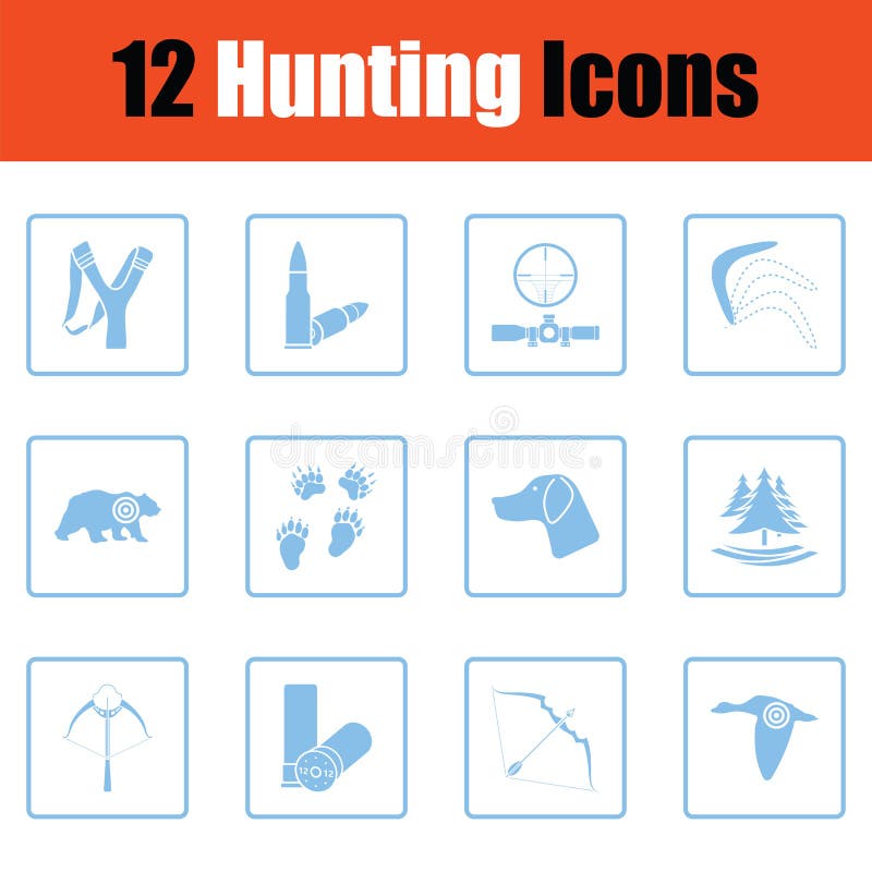 Set of hunting icons stock vector. Illustration of black - 94063827